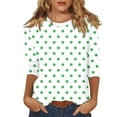 3/4 Sleeve Tops for Women Graphic Crewneck Funny Tshirts Shirts Three ...