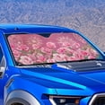 XYZCANDO Windshield Sun Shade with Pink Rose Mandala, Carry Bag Storage ...