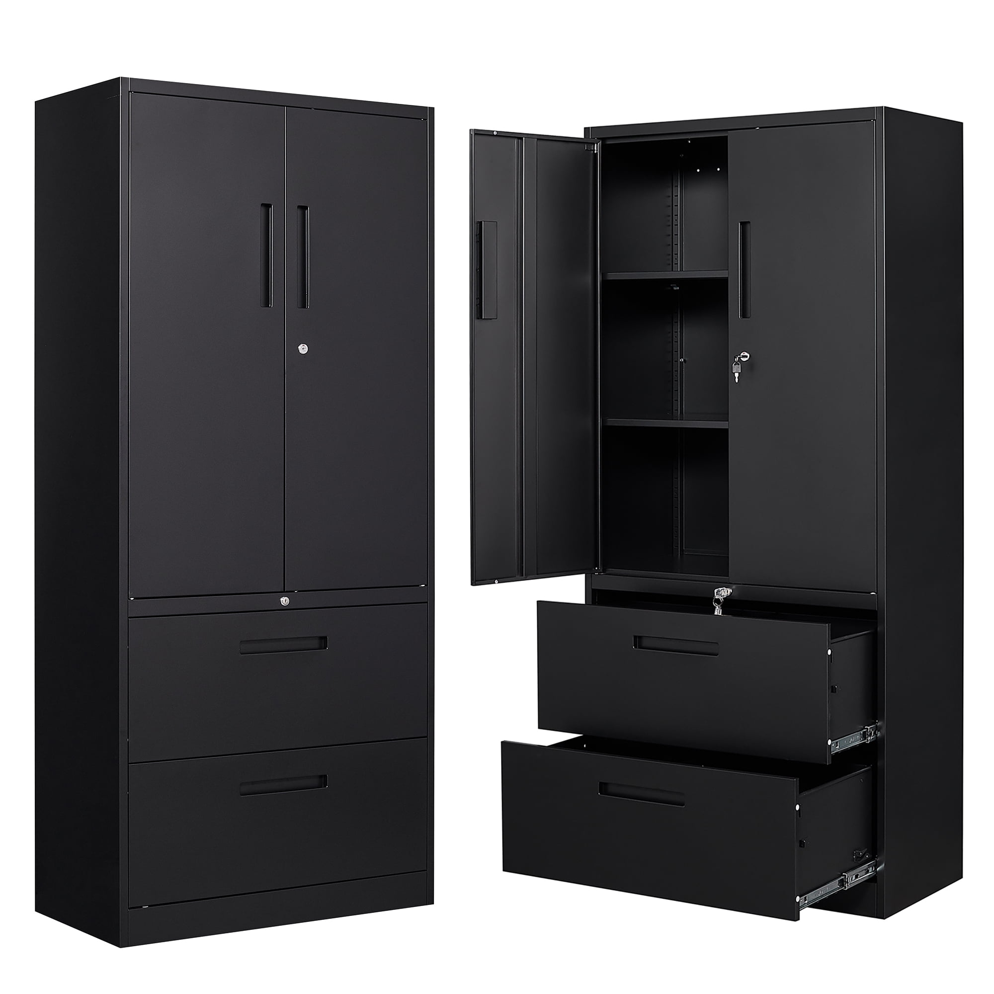 Fesbos File Storage Cabinet with Drawer,Vertical Lockable Door ...