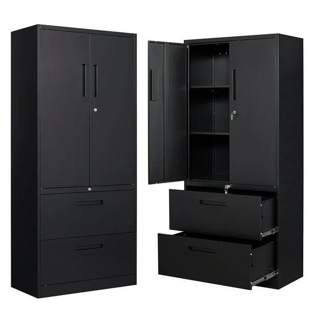 Fesbos File Storage Cabinet with Drawer,Vertical Lockable Door ...