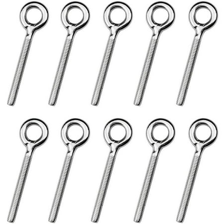 10 Pack M6 Eye Screw Ring Bolts Welded Ring Screws Eye Hook Bolt for ...