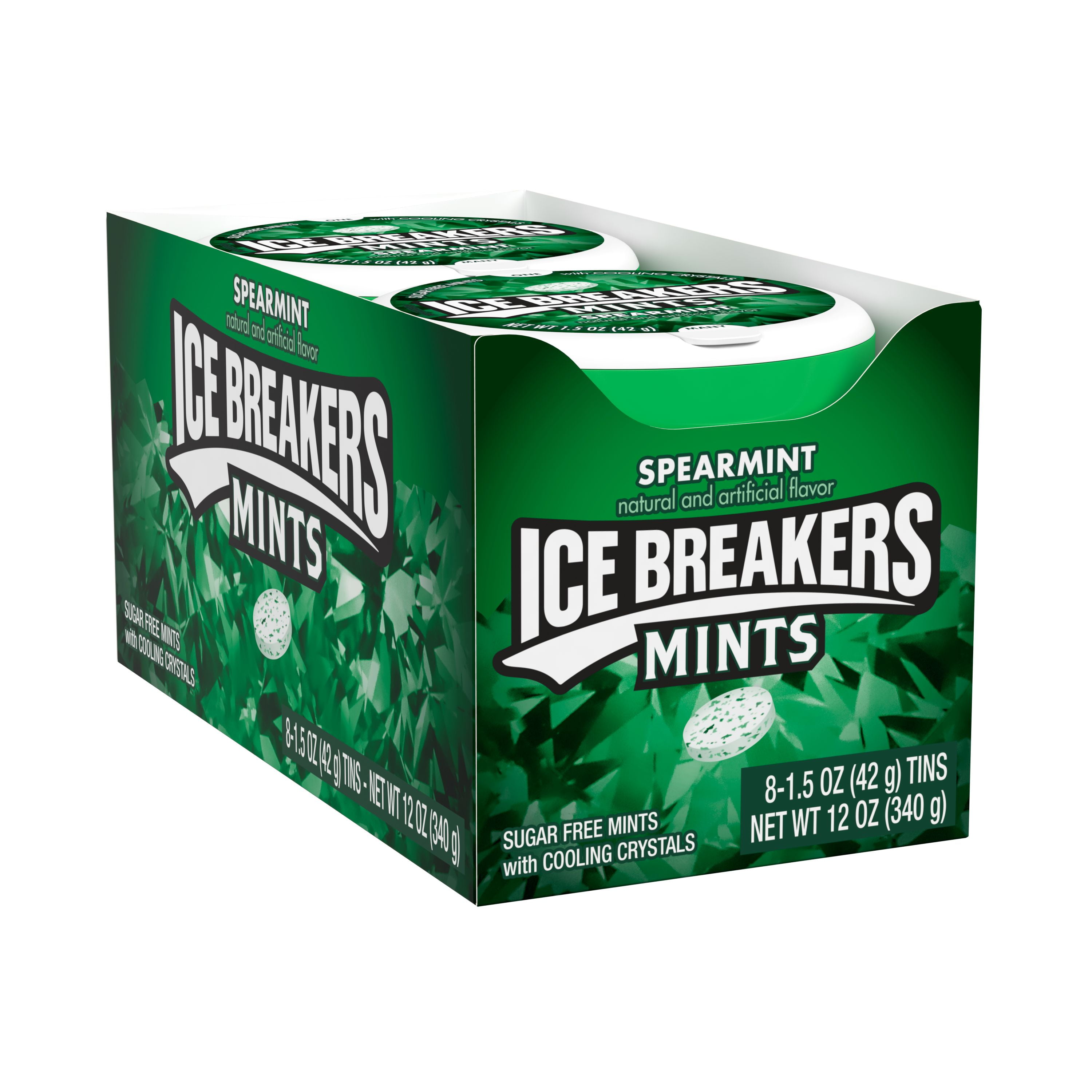 ICE BREAKERS Spearmint Sugar Free Mint Candy Bulk 1 5 Oz Tin 8 Ct
