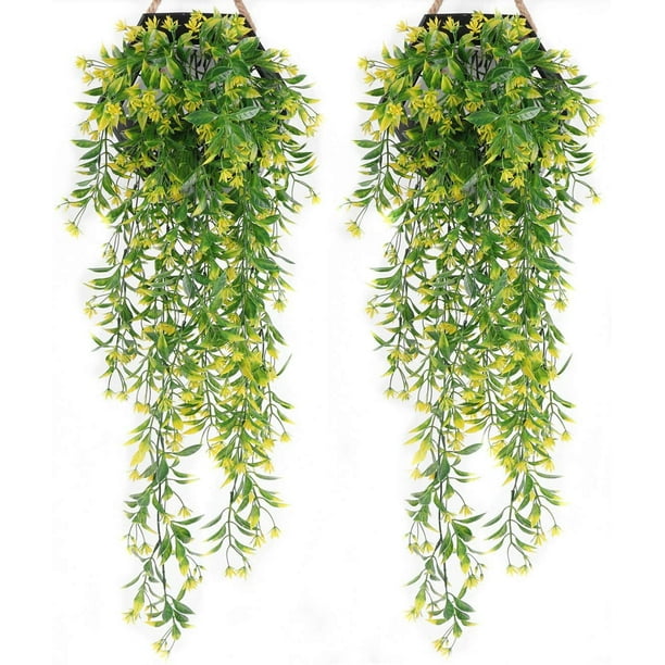 Sinhoon Artificial Ivy, Hanging Vine Plastic Plants Grass Leaves ...