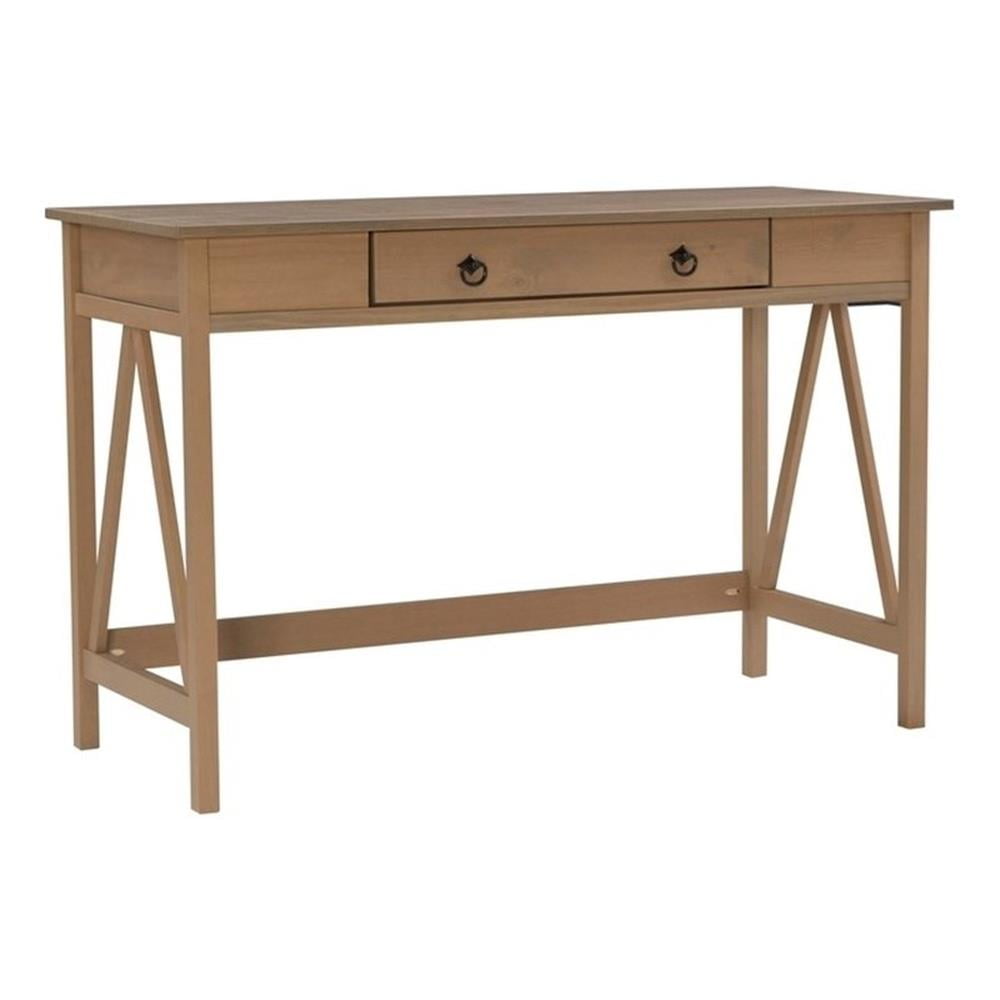 Click here for Linon Titian Pine Wood One Drawer Desk In Driftwoo... prices