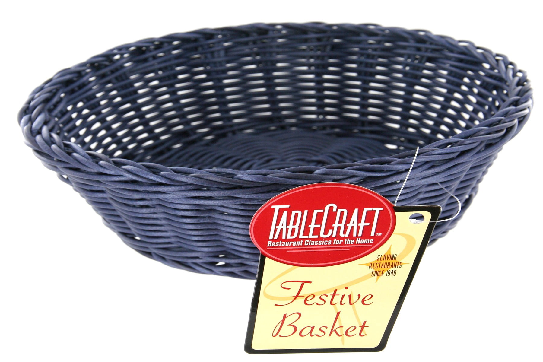 Tcp Tablecraft Hm1186bl 12" X 4" Round Blue Handwoven Basket - Walmart.com
