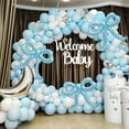 Bow Decor Balloons 4 Pcs, Light Blue Giant Foil Balloons for Birthday ...
