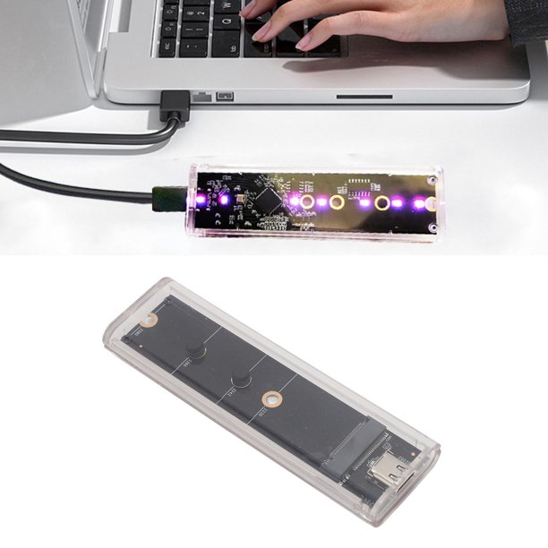 M.2 Nvme SSD Enclosure, RGB Lighting USB3.1 Gen2 External Enclosure for ...