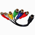 10 Pin S-Video to Female RGB 6 RCA 10 Pin Din S-Video Male Component ...