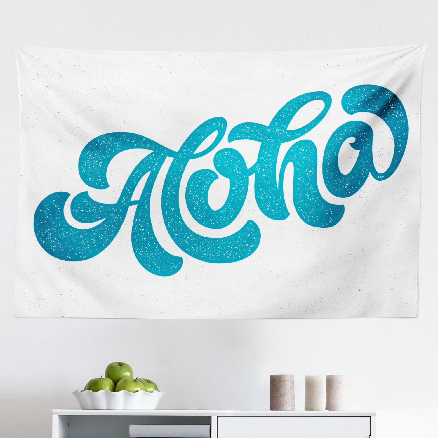 Aloha Tapestry, Wording with Palm Tree Leaves Hawaiian Language ...