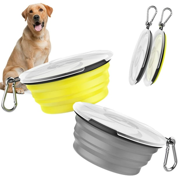 IGUOHAO Collapsible Dog Bowls 2 Pack, Silicone Feeding Watering Bowls ...