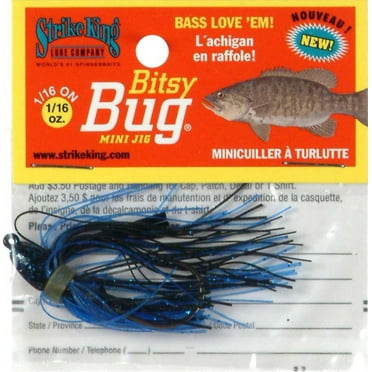 Strike King Bitsy Bug Jig 1/8oz Black - Walmart.com
