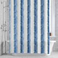 Abstract Stripes Shower Curtain, Dreamy Vertical Light Blue Lines ...