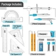 Mr. Pen- 13 pcs Geometry Set, Math Compass & Protractor, Drafting Tools ...