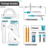 Mr. Pen- 13 pcs Geometry Set, Math Compass & Protractor, Drafting Tools ...