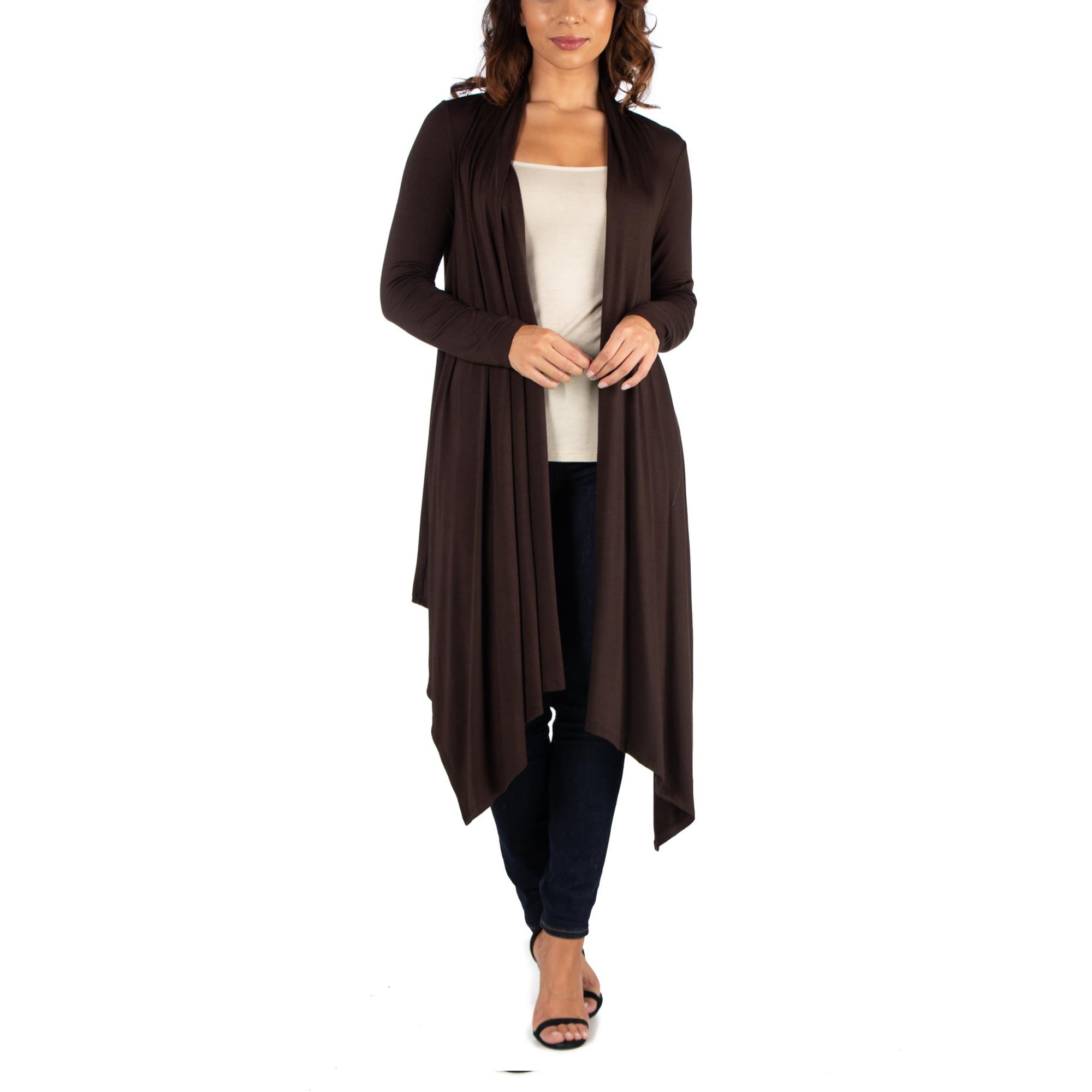 24seven Comfort Apparel Extra Long Open Front Cardigan, R011320, Made ...