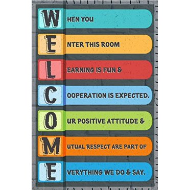 WaaHome 12"x18" Welcome & Rules Classroom Posters, Inspirational School ...