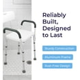 Shower Chair with Back & Padded Arms - Adjustable Height Bath Seat for ...