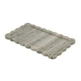 LiviNest Marble Serving Tray with Scalloped Edge: Natural Gray Stone ...
