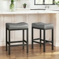 Dycanpo 24” Saddle Bar Stools Set of 4 with Modern Metal Legs, for Home ...