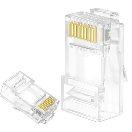 50 PCS RJ45 Ends， Cat6 Termination Ends,Gold Plated 8P8C Ez Crimp ...