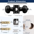 6 Pack Matte Black Privacy Door Knobs Interior, Classic Round Shape ...