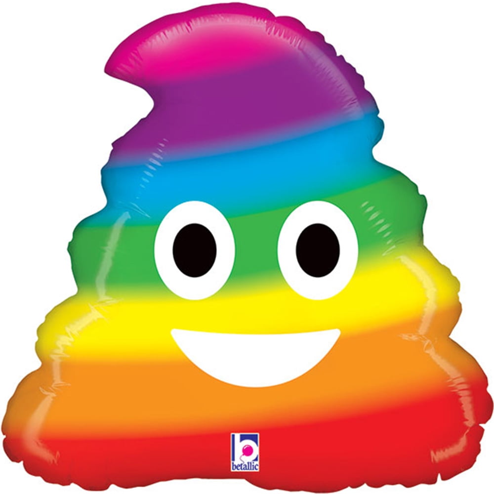Emoji Rainbow Poo Foil Balloon 20" - Walmart.com