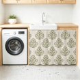 Abstract Beige Floral Cabinet Curtains 11" W x 13" L, Vintage Exotic ...