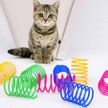SPRING PARK 10 Pack Cat Spring Toy Plastic Colorful Coil Spiral Springs ...