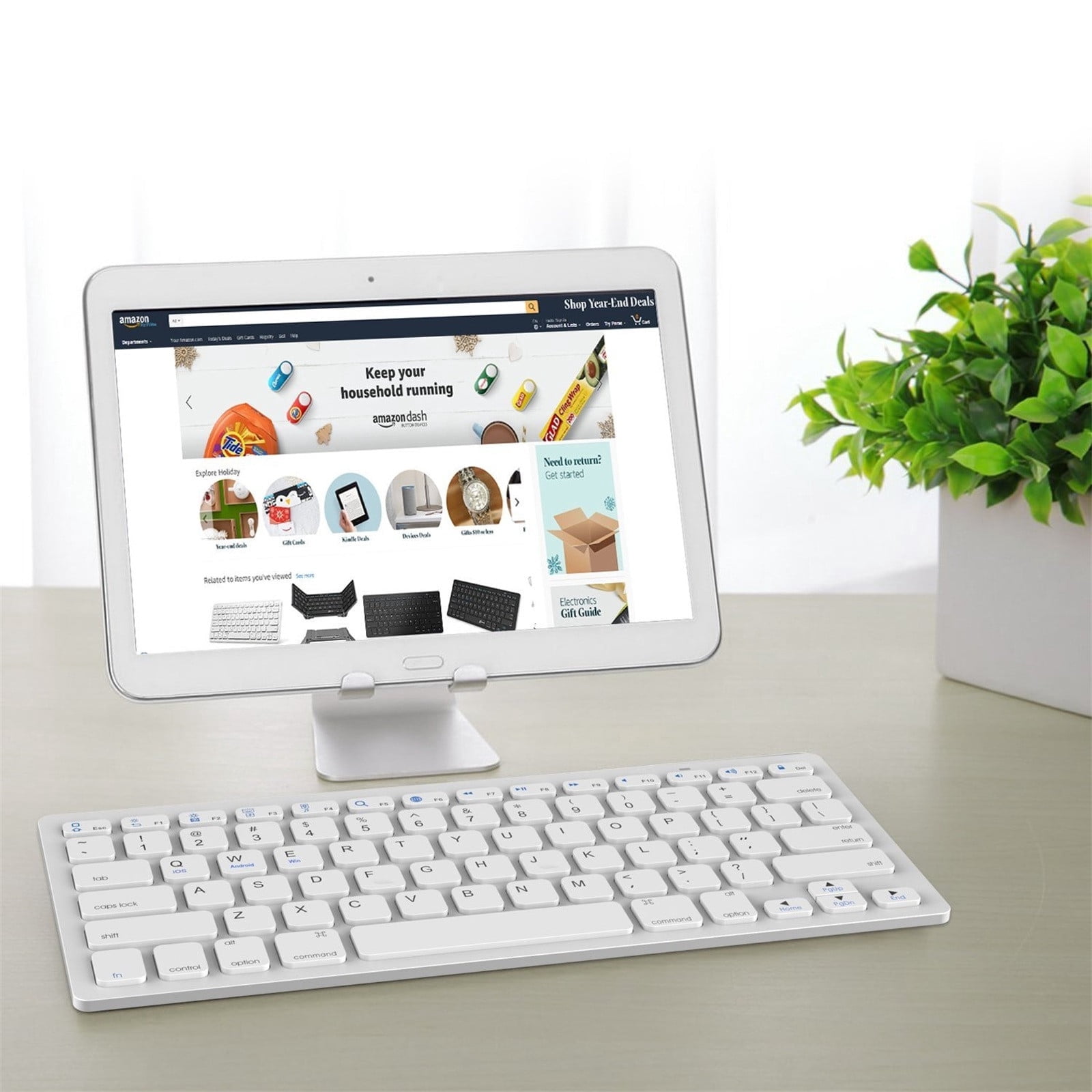 Teclado inalámbrico universal Bluetooth delgado hebreo inglés 9,7 ...