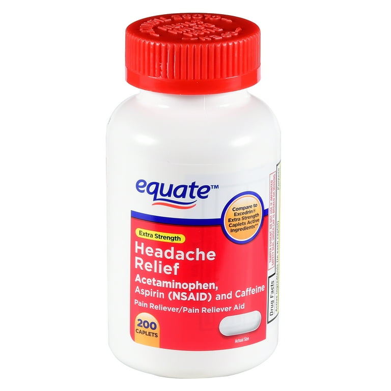 Equate Extra Strength Headache Relief Caplets, 250 Mg, 100, 46% OFF
