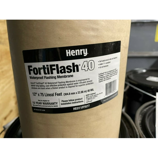 Henry 40 mil 12" x 75' Fortifiber FortiFlash Waterproof Flashing *Ships ...