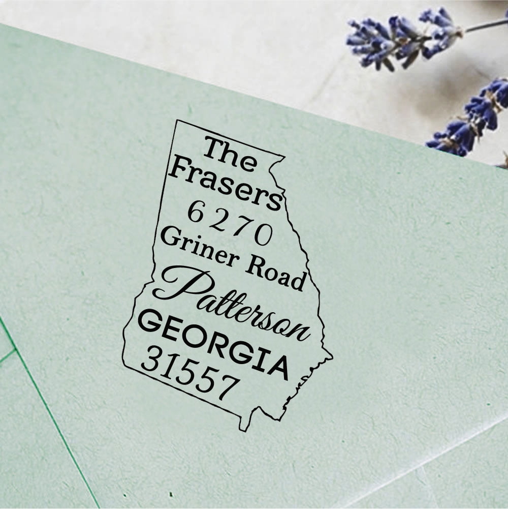 Self Inking Custom Return Address Stamp Personalized Georgia Map Stamp ...