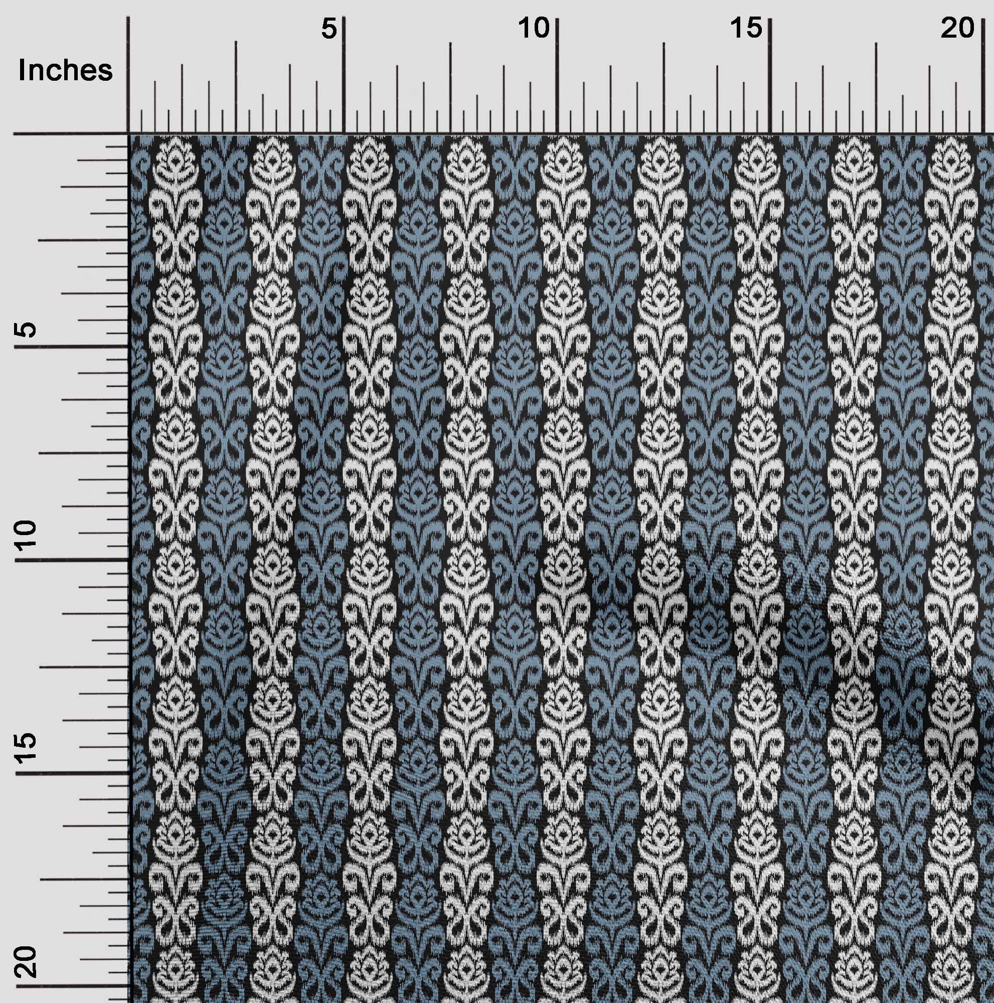 oneOone Silk Tabby Fabric Paisley & Floral Ikat Print Fabric BTY 42 ...