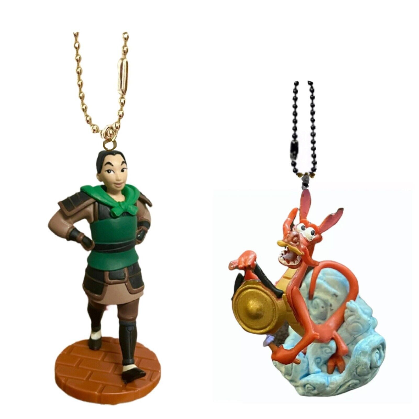 Mulan Warrior Soldier & Mushu KeyChain Dangler Figure Charm Ornament ...