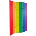Oriental Furniture 6 ft. Tall Double Sided Rainbow Canvas Room Divider ...