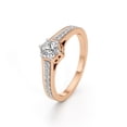 0.60 CTW Round Cut Moissanite Channel Set Band Engagement Ring Gold ...