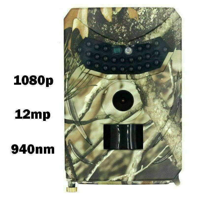 Caméra de chasse 1080p 12 MP avec vision nocturne infrarouge IP56 ...