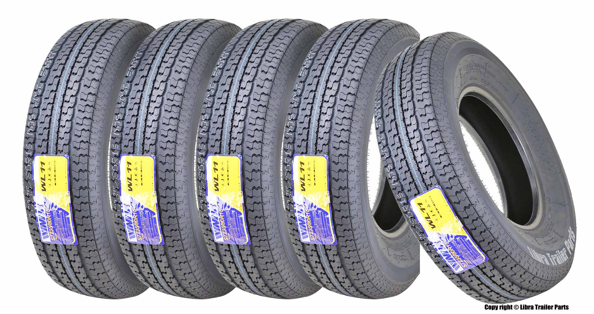 5 WINDA Premium Trailer Tire ST235 80R16 Radial 10PR Load Range E w ...