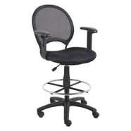 EuroTech Apollo Adjustable Office Desk Task Drafting Stool with Wheels for Adults - Fabric ...