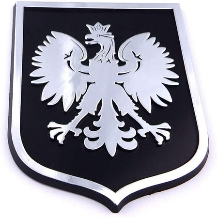 Poland Polska Eagle Black Chrome Plastic car Emblem Decal Sticker Crest ...
