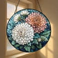 Chrysanthemum Stained Glass Suncatcher – Round Colorful Floral Window ...