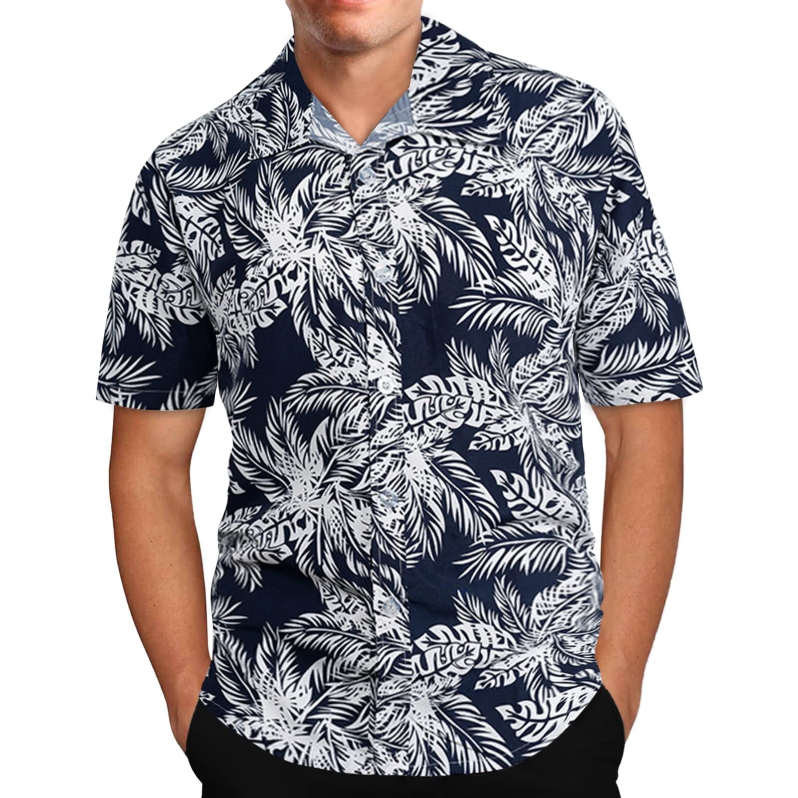 Click here for Unbranded Mens Hawaiian Print Lapel Short Sleeve S... prices