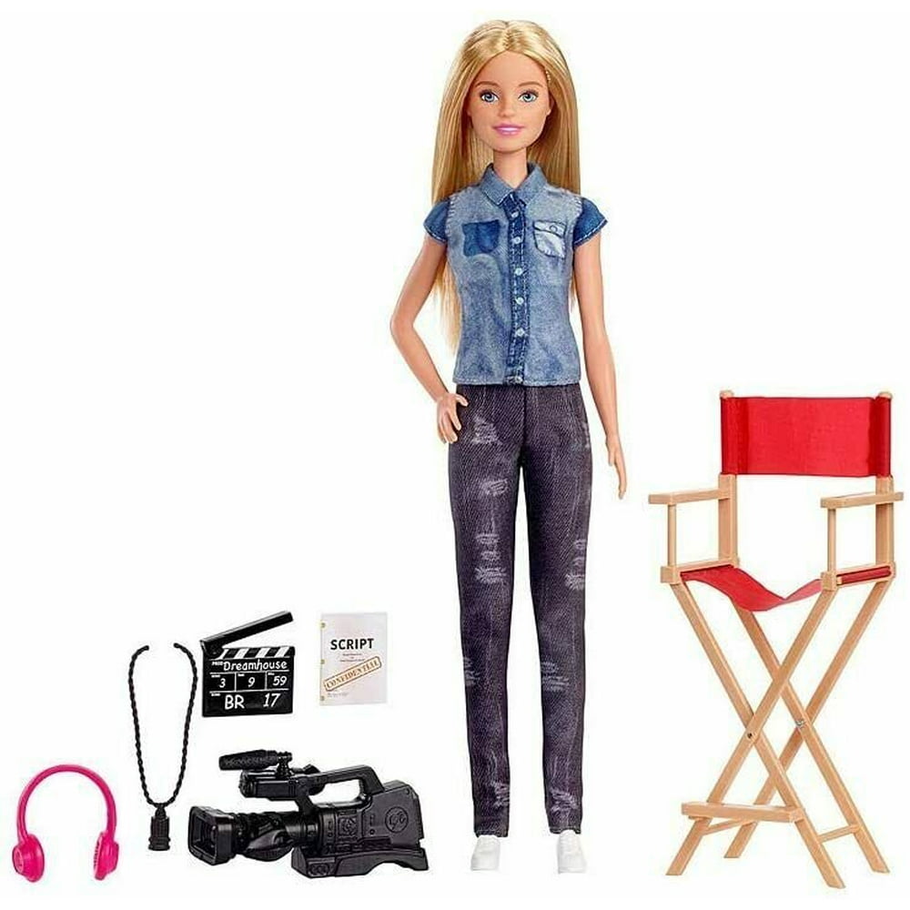 Barbie Film Director Playset with Doll, Chair, Camera and Accessories ...