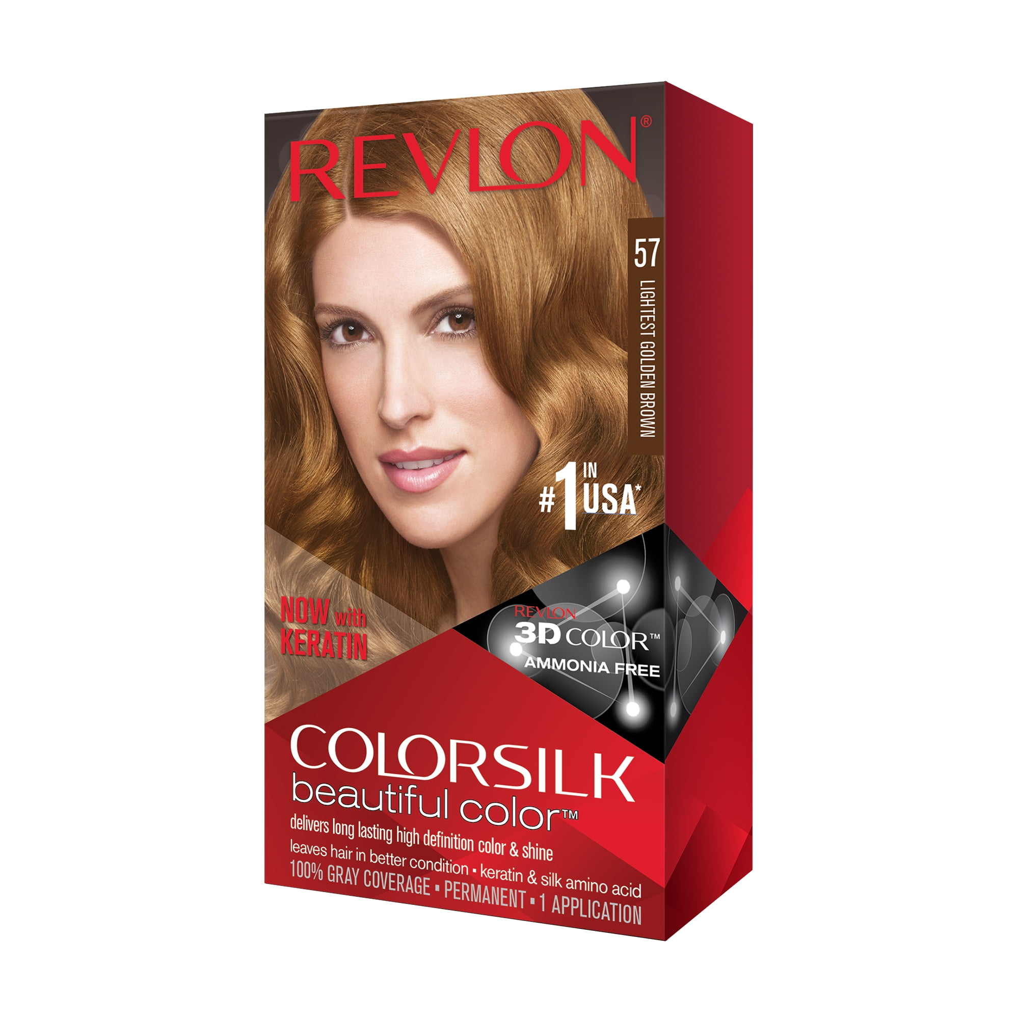 Revlon ColorSilk Beautiful Color™ Hair Color, Lightest Golden Brown ...