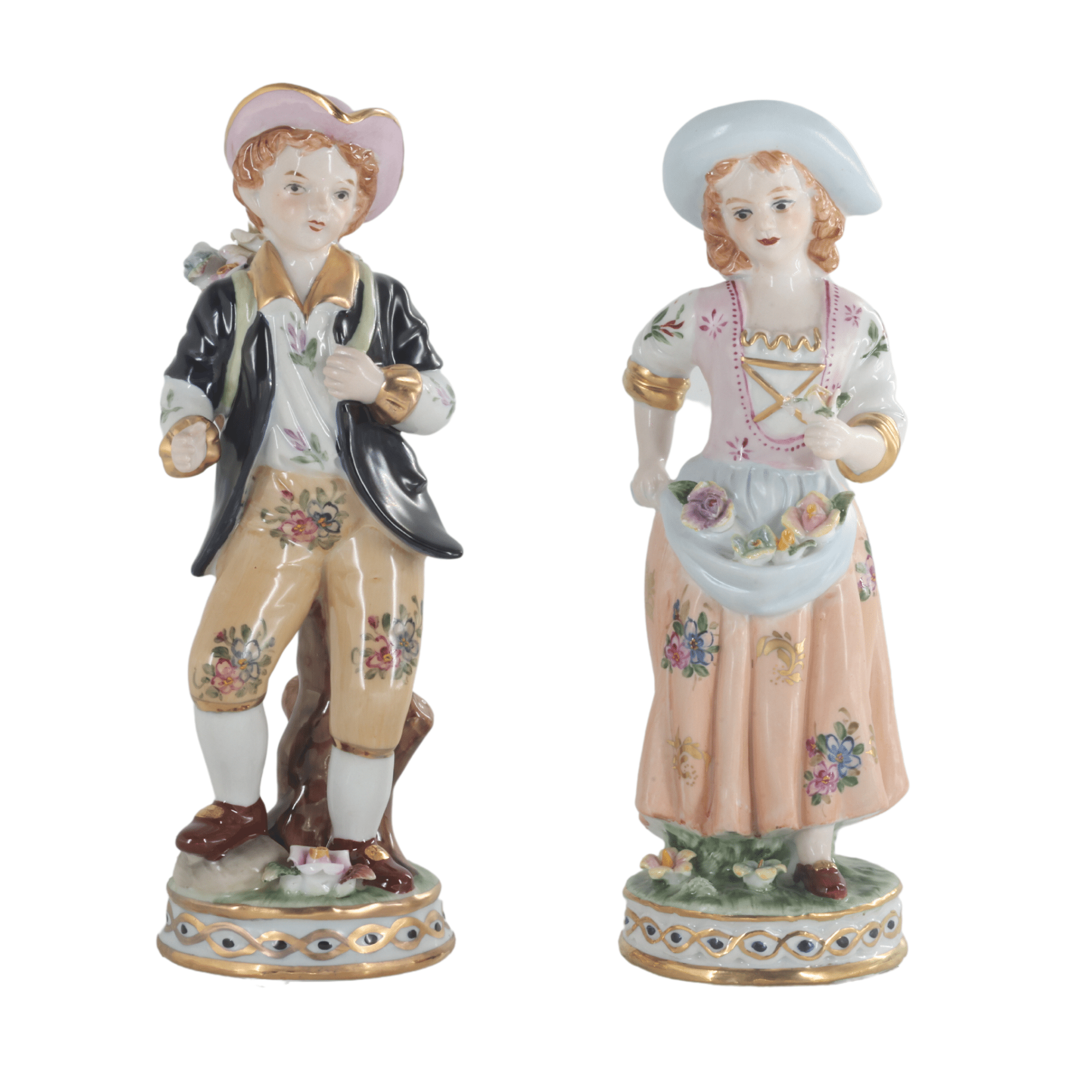 Rococo Style Porcelain Young Girl & Boy Figurine Pair - Walmart.com
