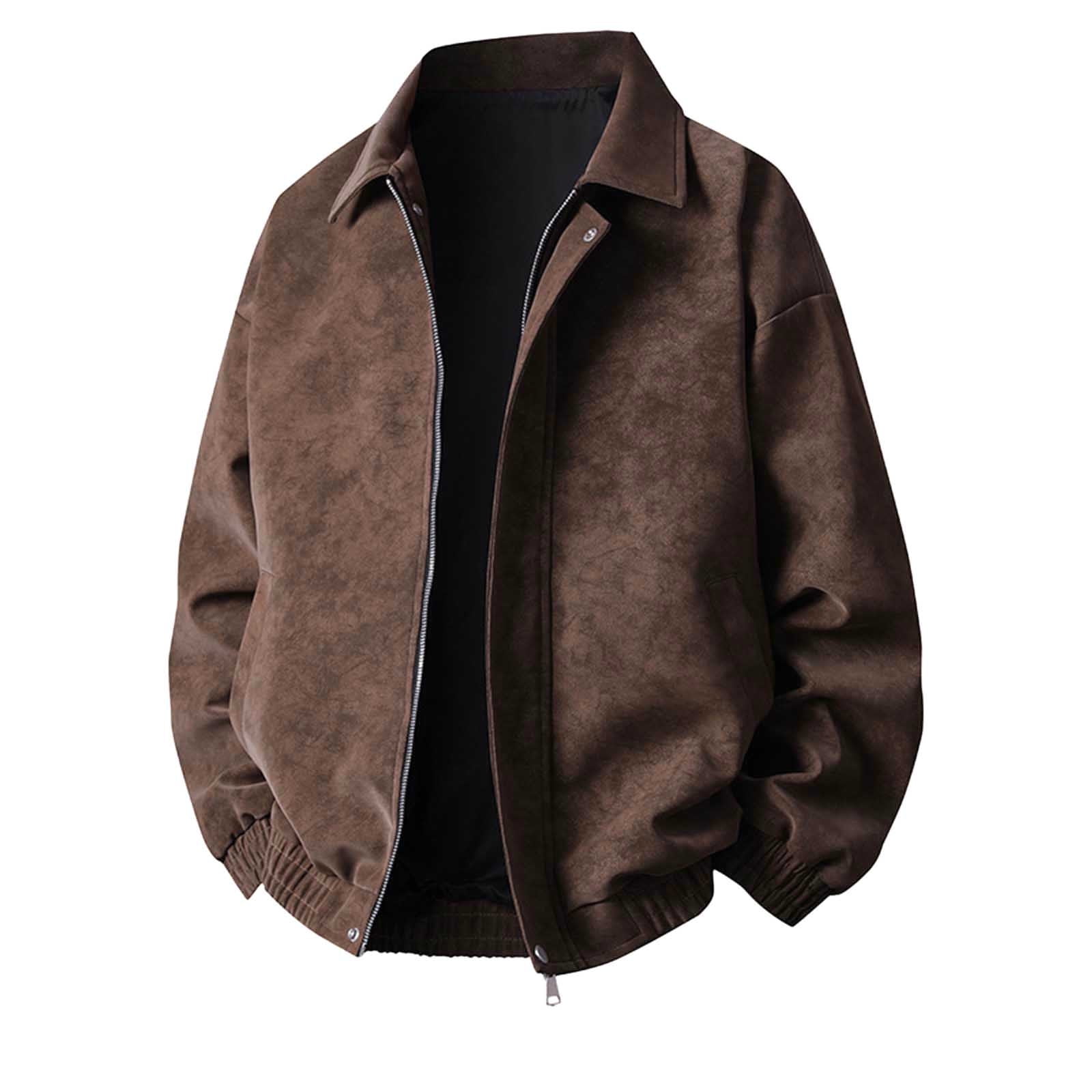 Click here for Rxmekw Faux Leather Jacket For Men With Zipper Poc... prices
