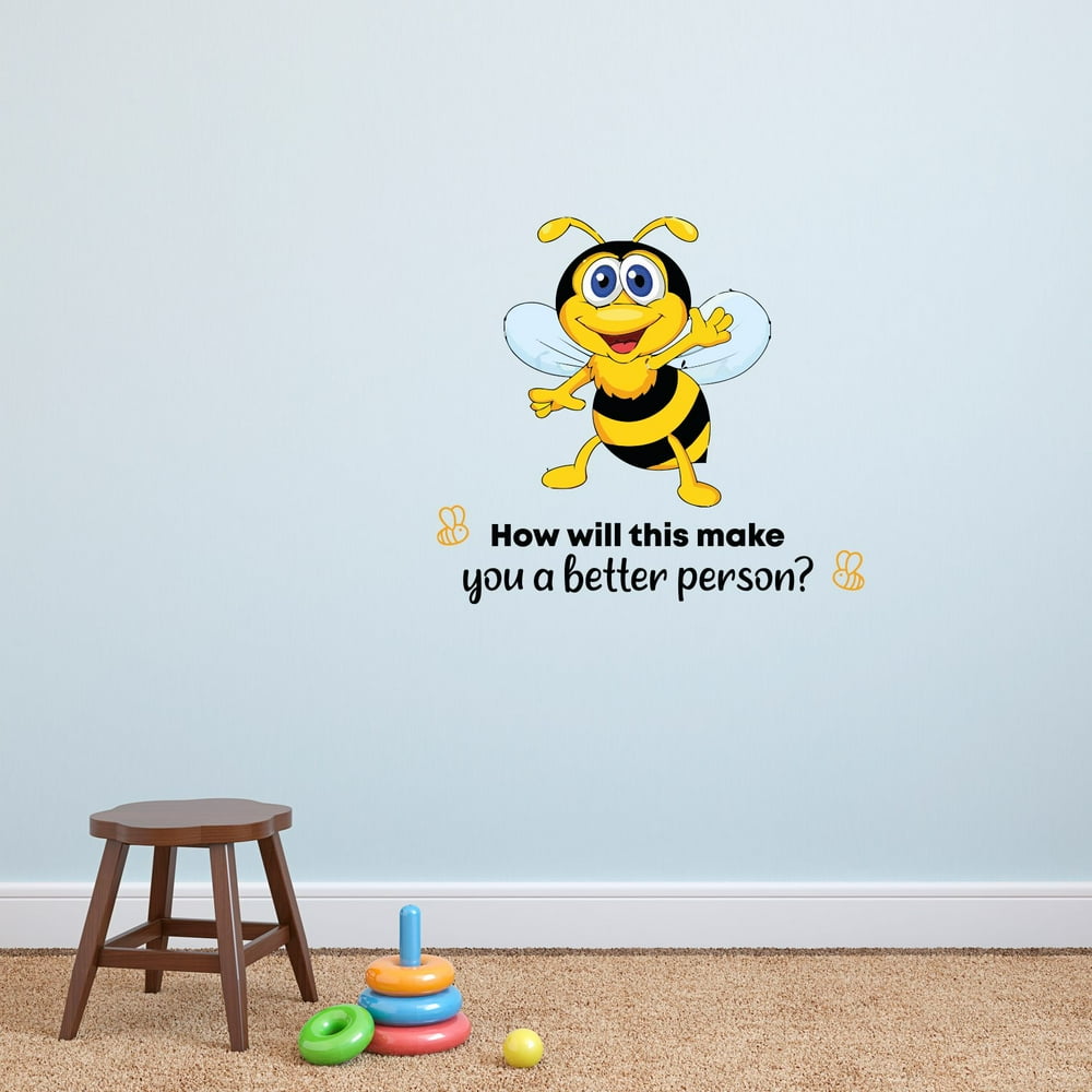 Better Person Bee Bees Life Quote Cartoon Quotes Decors Wall Sticker ...