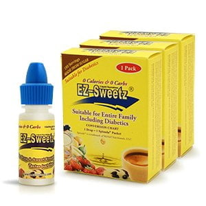 EZ-Sweetz (3 Pack 0.2 oz - Liquid Sweetener 180 Servings/Bottle ...