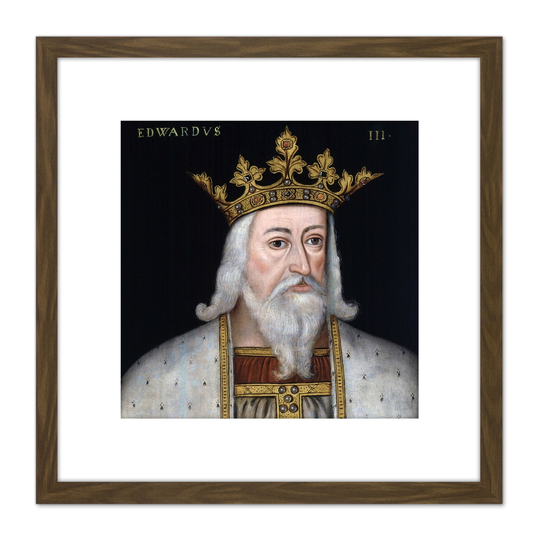 Anonymous Portrait King Edward III England Painting 8X8 Inch Square ...