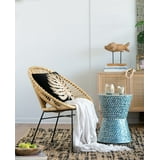 CC Home Furnishings Tapered Round Capiz Shell Inlay Accent Stool - 19. ...